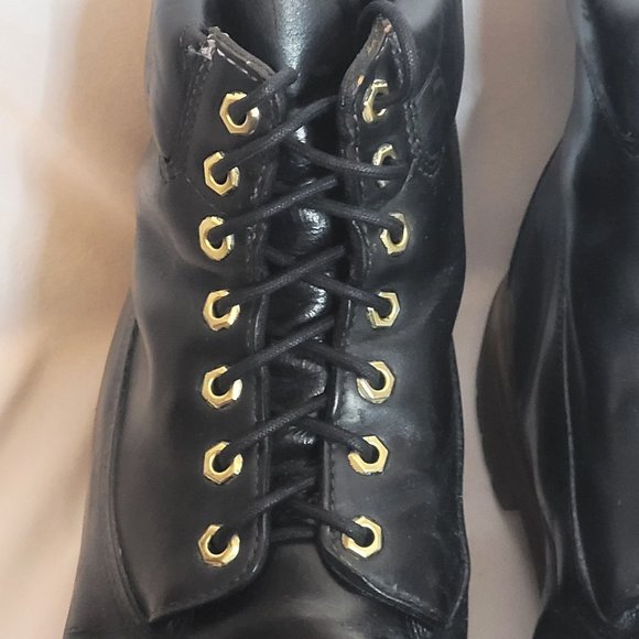 Timberland | Shoes | Timberland Leather Work Boots Black Brown Soles ...